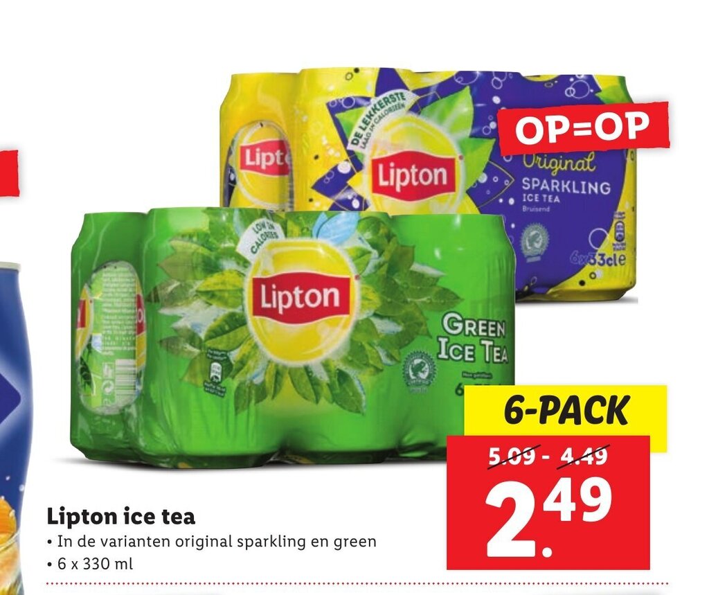 Lipton ice tea 6 x 330 ml aanbieding bij Lidl