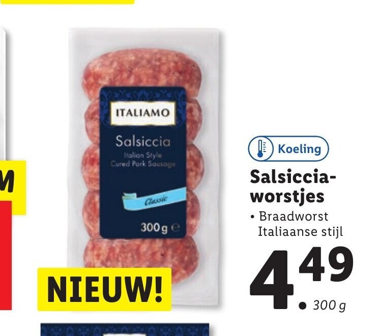 Salsiccia-worstjes 300 g aanbieding bij Lidl