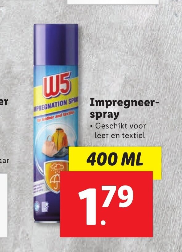 Impregneer-spray 400 ml aanbieding bij Lidl