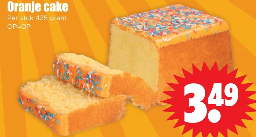 Oranje cake 425g aanbieding bij Dirk