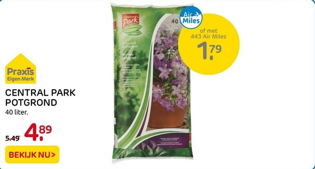 Central park potgrond 40 liter aanbieding bij Praxis