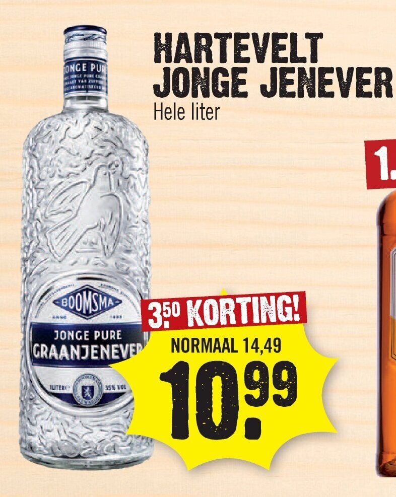 Boomsma hartevelt jonge jenever hele liter aanbieding bij Super Dirck 3