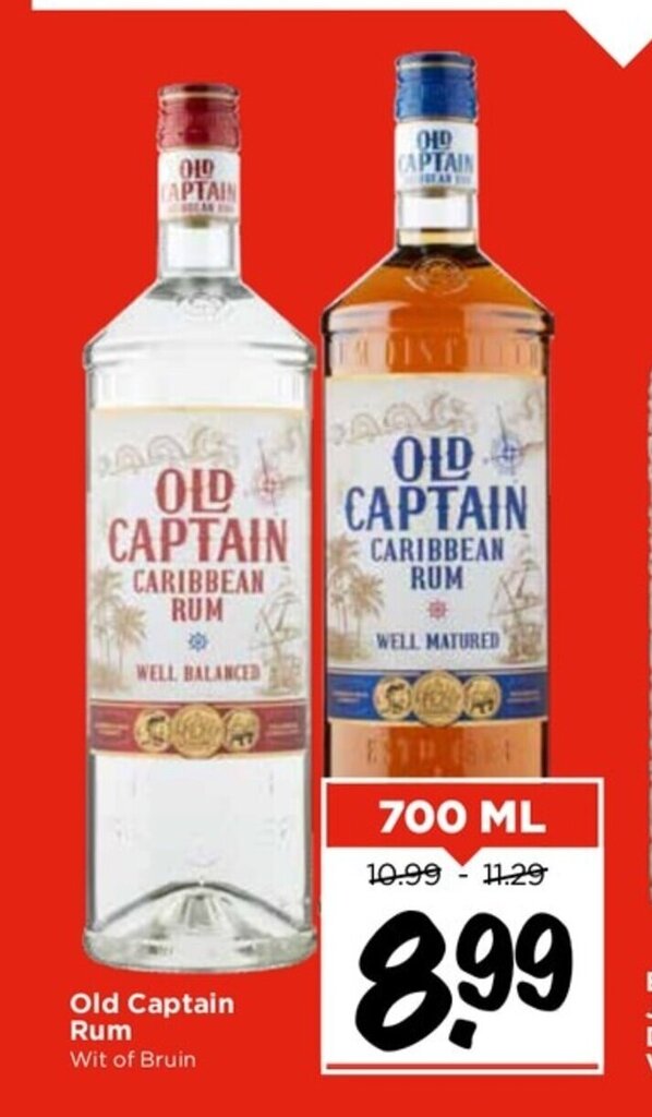 Old Captain Rum 700 ml aanbieding bij Vomar Voordeelmarkt