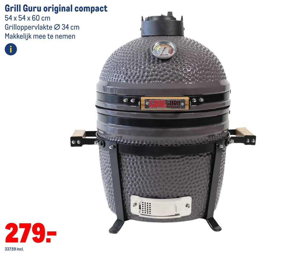 Grill guru original compact aanbieding bij Makro
