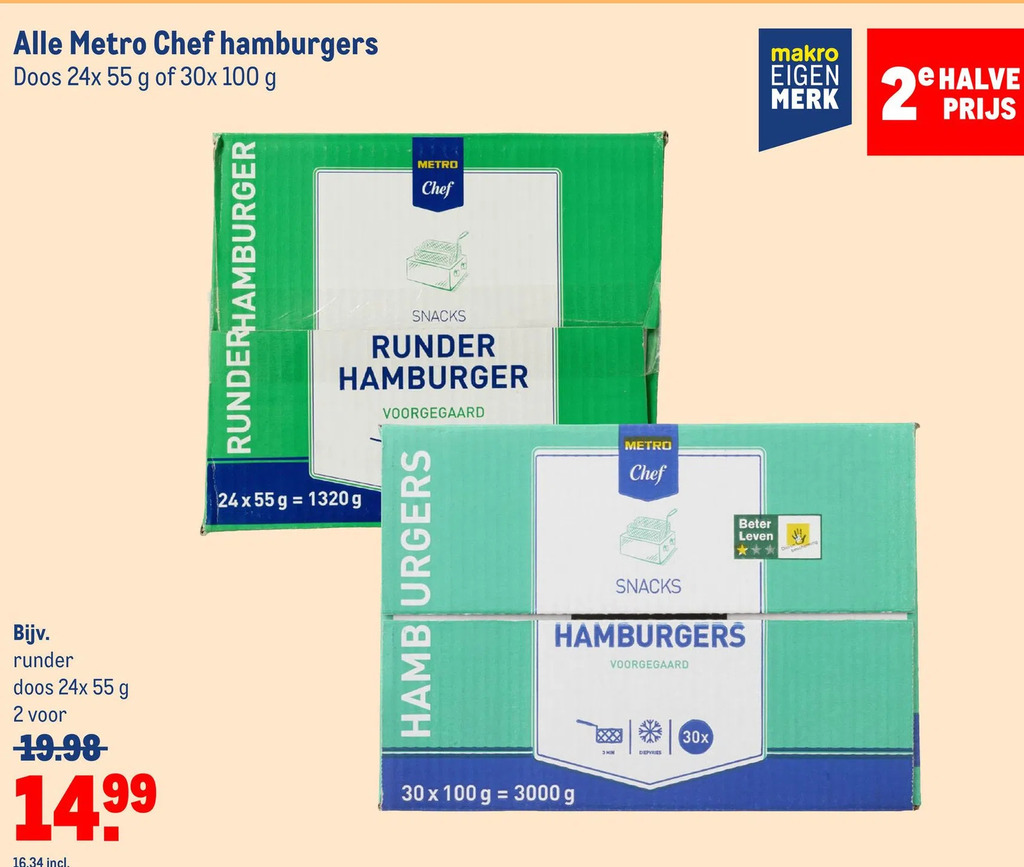 Alle metro chef hamburgers aanbieding bij Makro