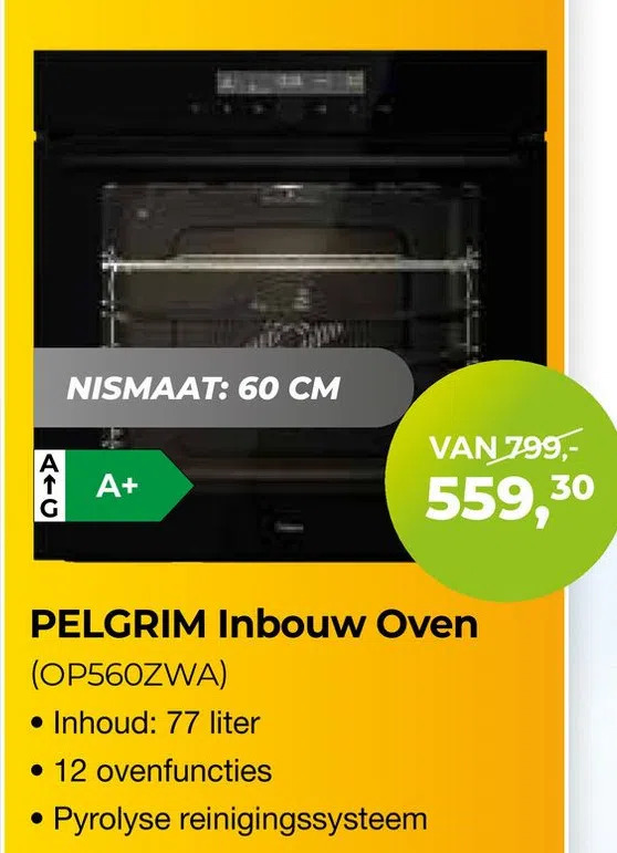 Pelgrim inbouw oven (op560zwa) aanbieding bij EP Beerepoot