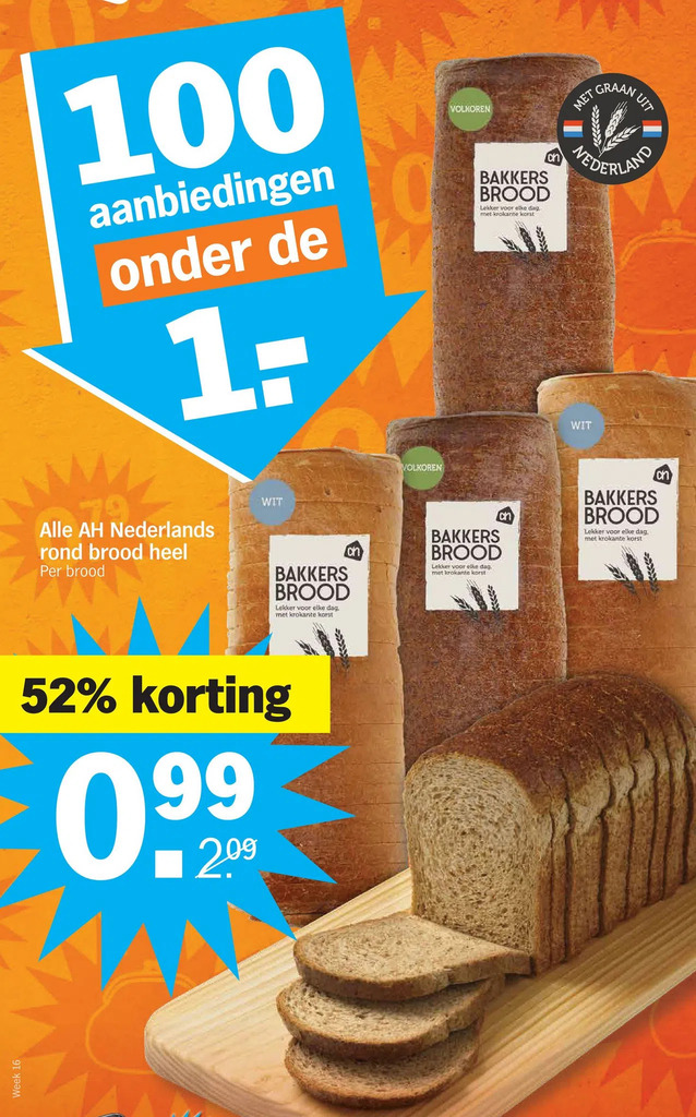 Alle ah nederlands rond brood heel aanbieding bij Albert Heijn