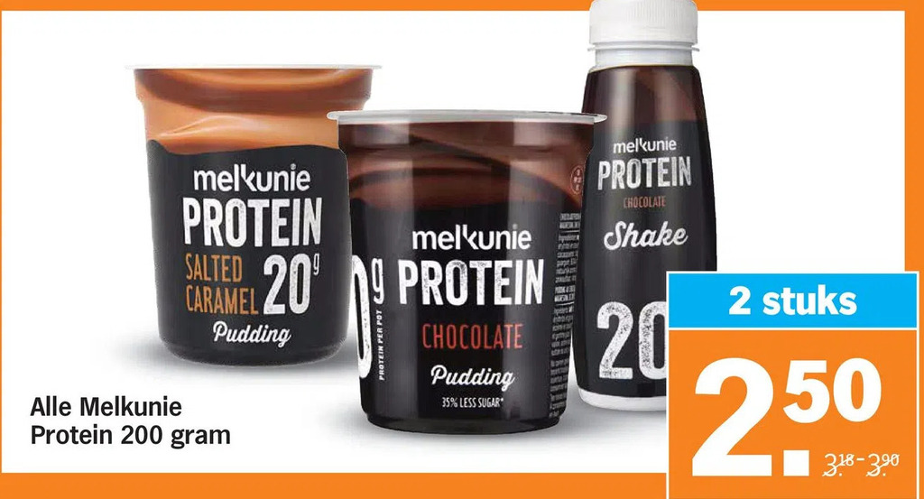 Alle melkunie protein 200 gram aanbieding bij Albert Heijn