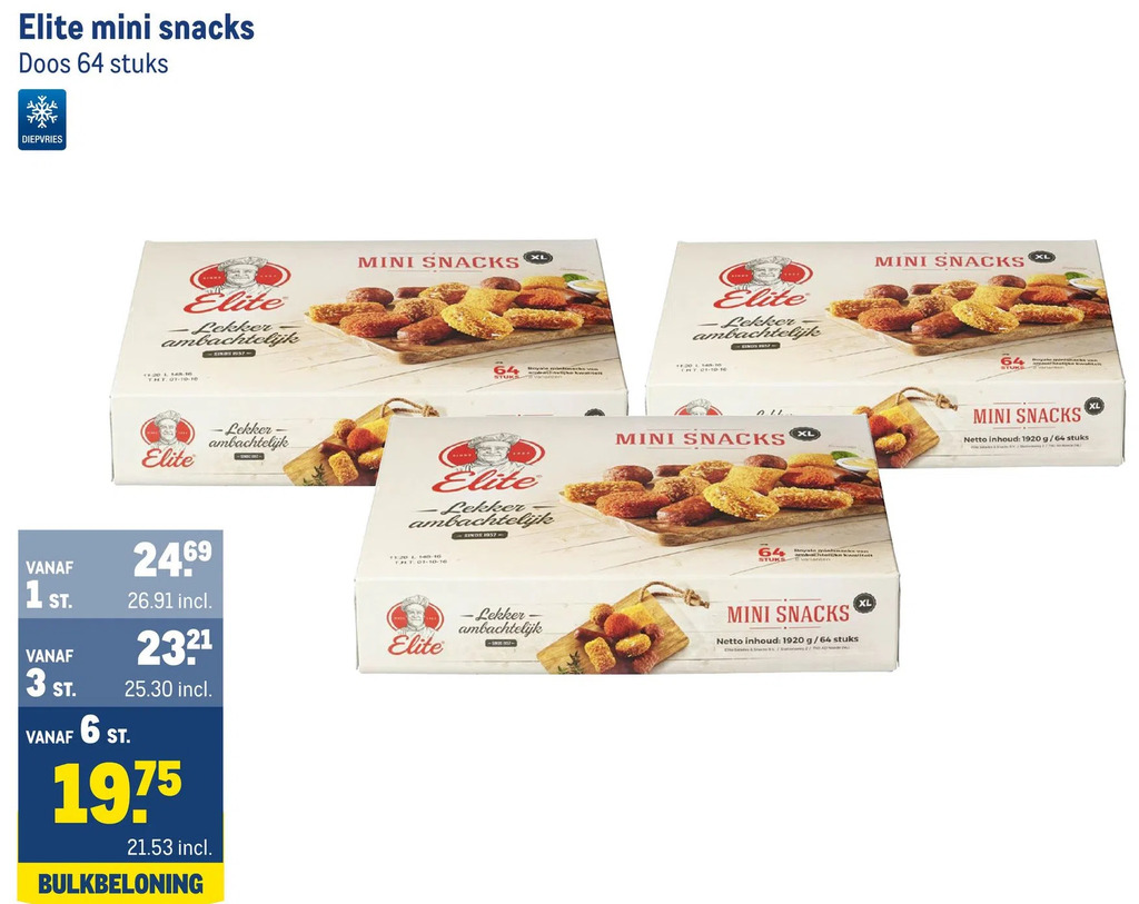 Elite mini snacks aanbieding bij Makro