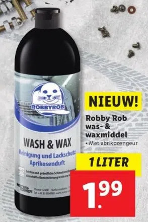 Robby rob was-& waxmiddel met abrikozengeur aanbieding bij Lidl