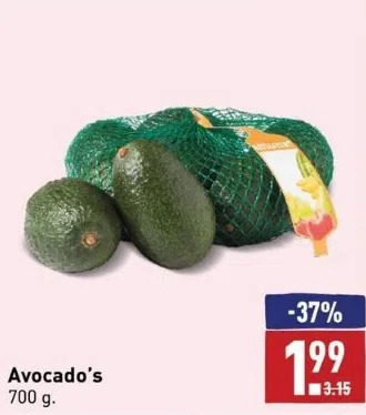 Avocado's 700 g. aanbieding bij ALDI