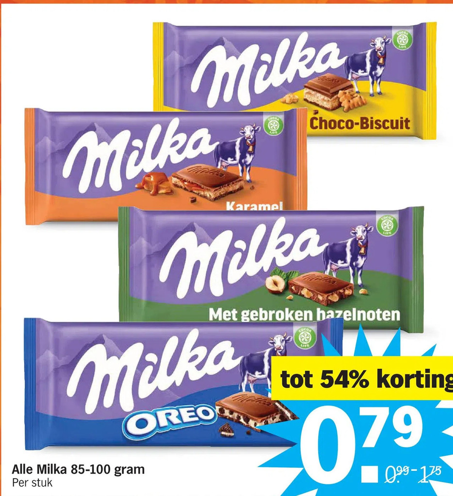 Alle milka 85-100 gram aanbieding bij Albert Heijn