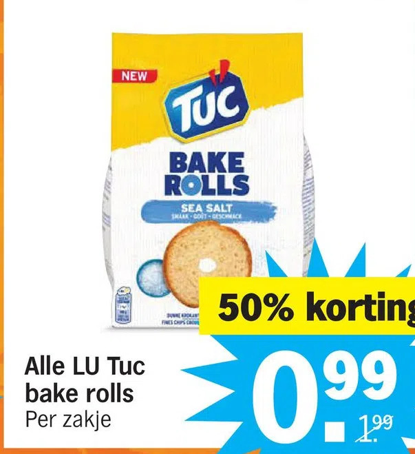 Alle lu tuc bake rolls aanbieding bij Albert Heijn
