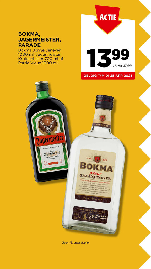 Bokma jagermeister, parade aanbieding bij Jumbo