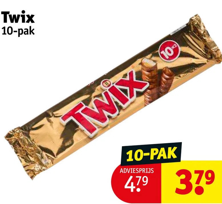 Twix 10-pak aanbieding bij Kruidvat
