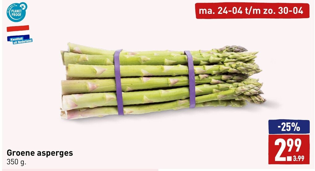 Groene asperges 350G aanbieding bij ALDI