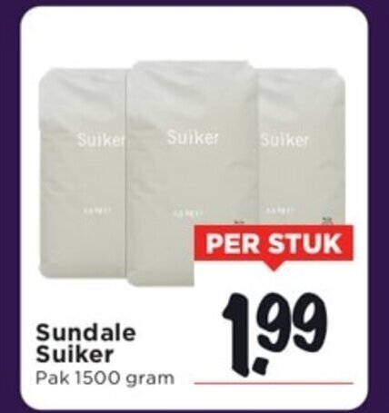 Sundale suiker 1500 gram aanbieding bij Vomar Voordeelmarkt