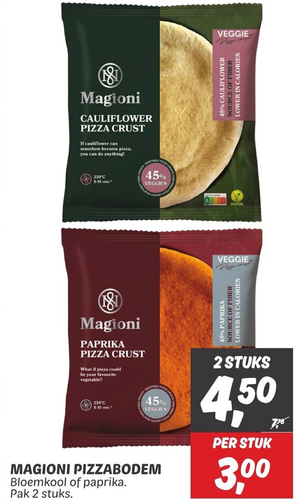 Magioni pizzabodem 2 stuks aanbieding bij Dekamarkt