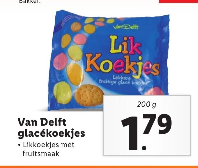 Van Delft glacekoekjes 200 g aanbieding bij Lidl