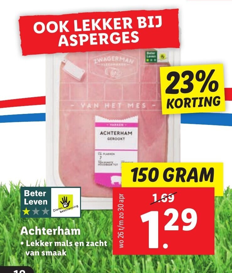 Achterham 150 gram aanbieding bij Lidl