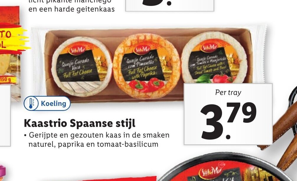 Koeling Kaastrio Spaanse stijl aanbieding bij Lidl
