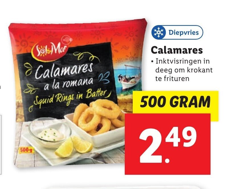 Diepvries Calamares 500 gram aanbieding bij Lidl