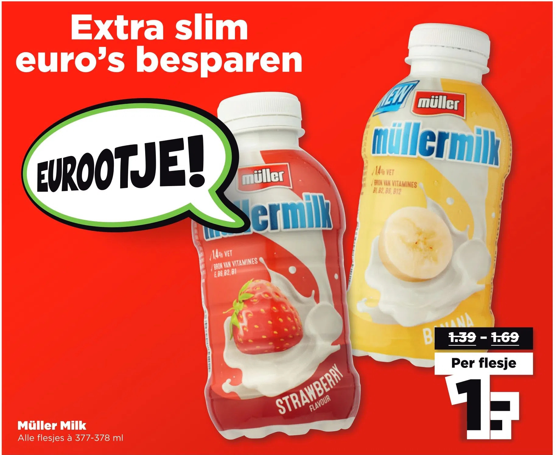 Müller milk aanbieding bij PLUS