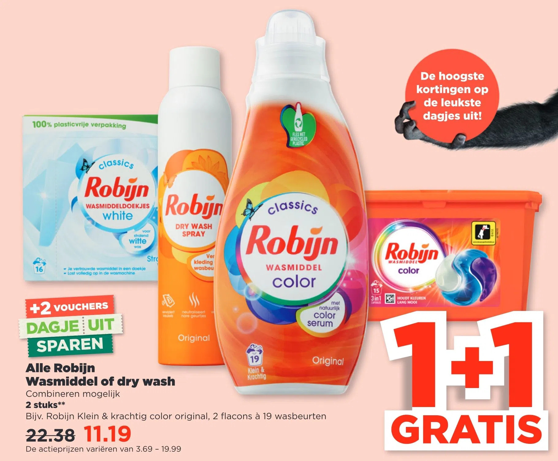 Alle robijn wasmiddel of dry wash aanbieding bij PLUS