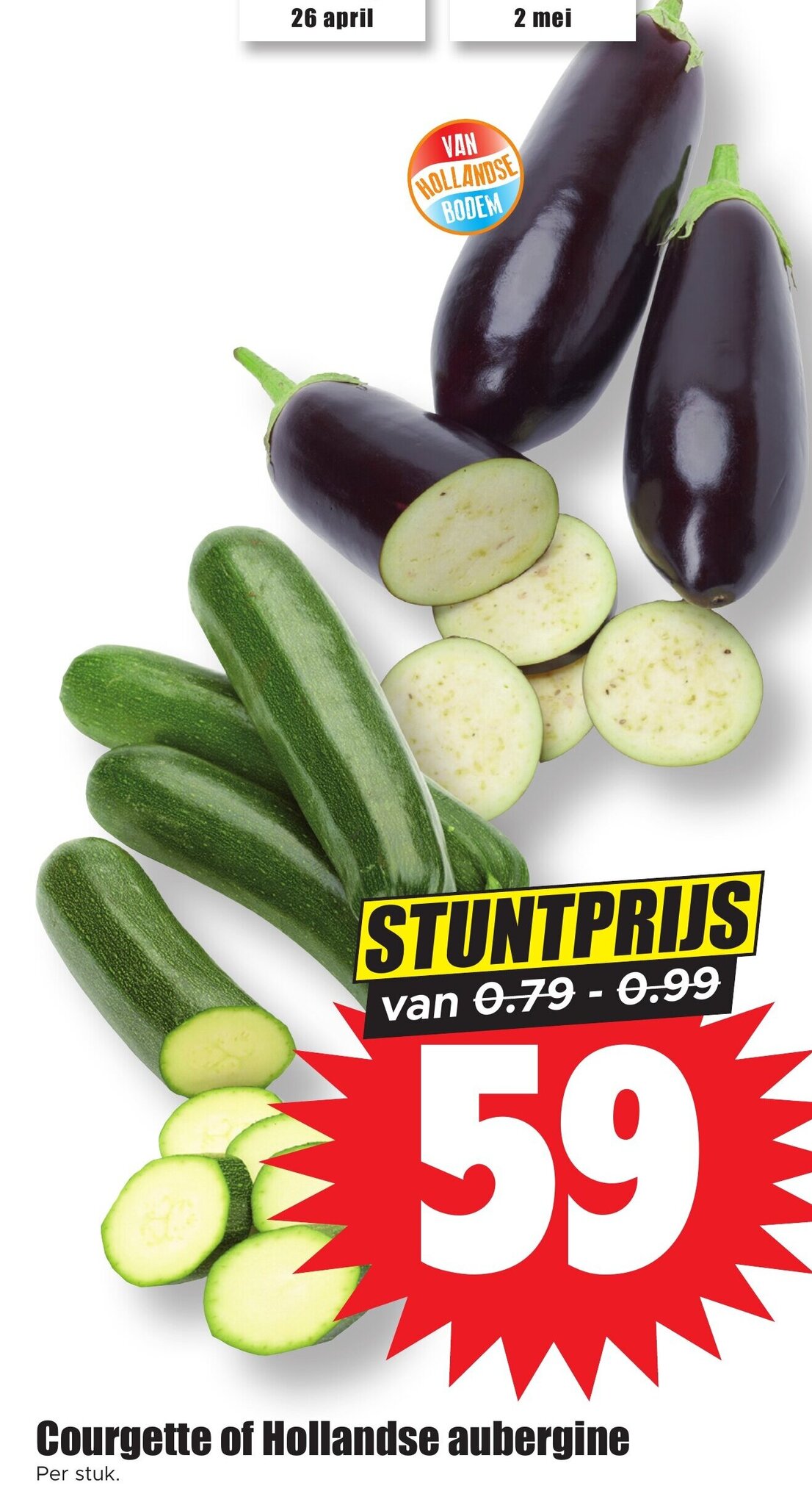 Courgette of Hollandse aubergine aanbieding bij Dirk
