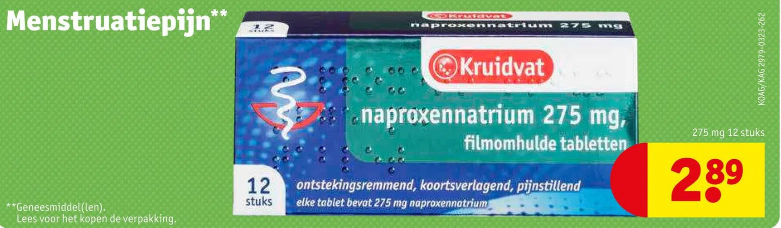 Naproxennatrium 275 mg, aanbieding bij Kruidvat