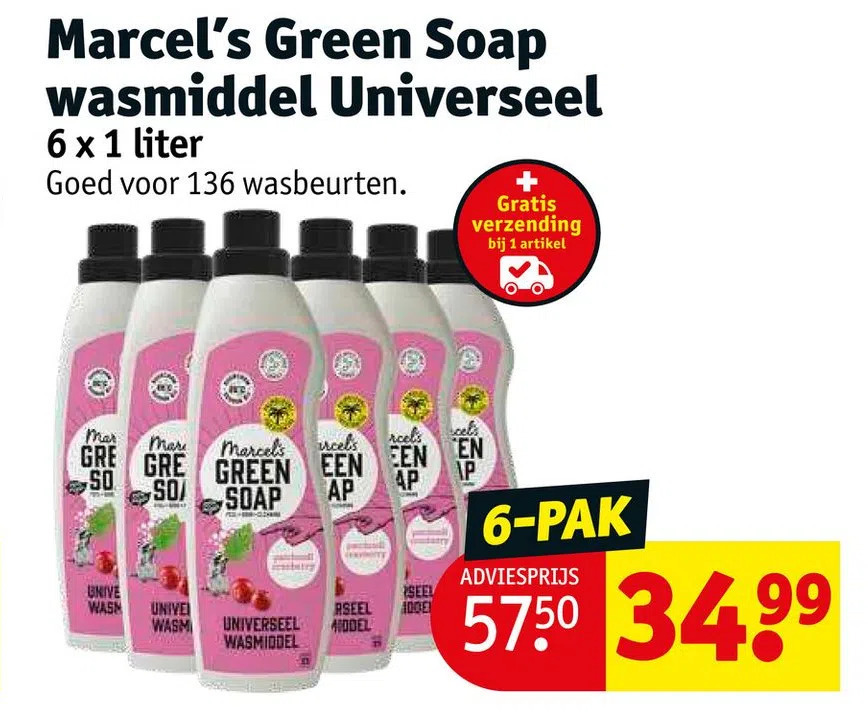 Marcel's green soap wasmiddel universeel aanbieding bij Kruidvat