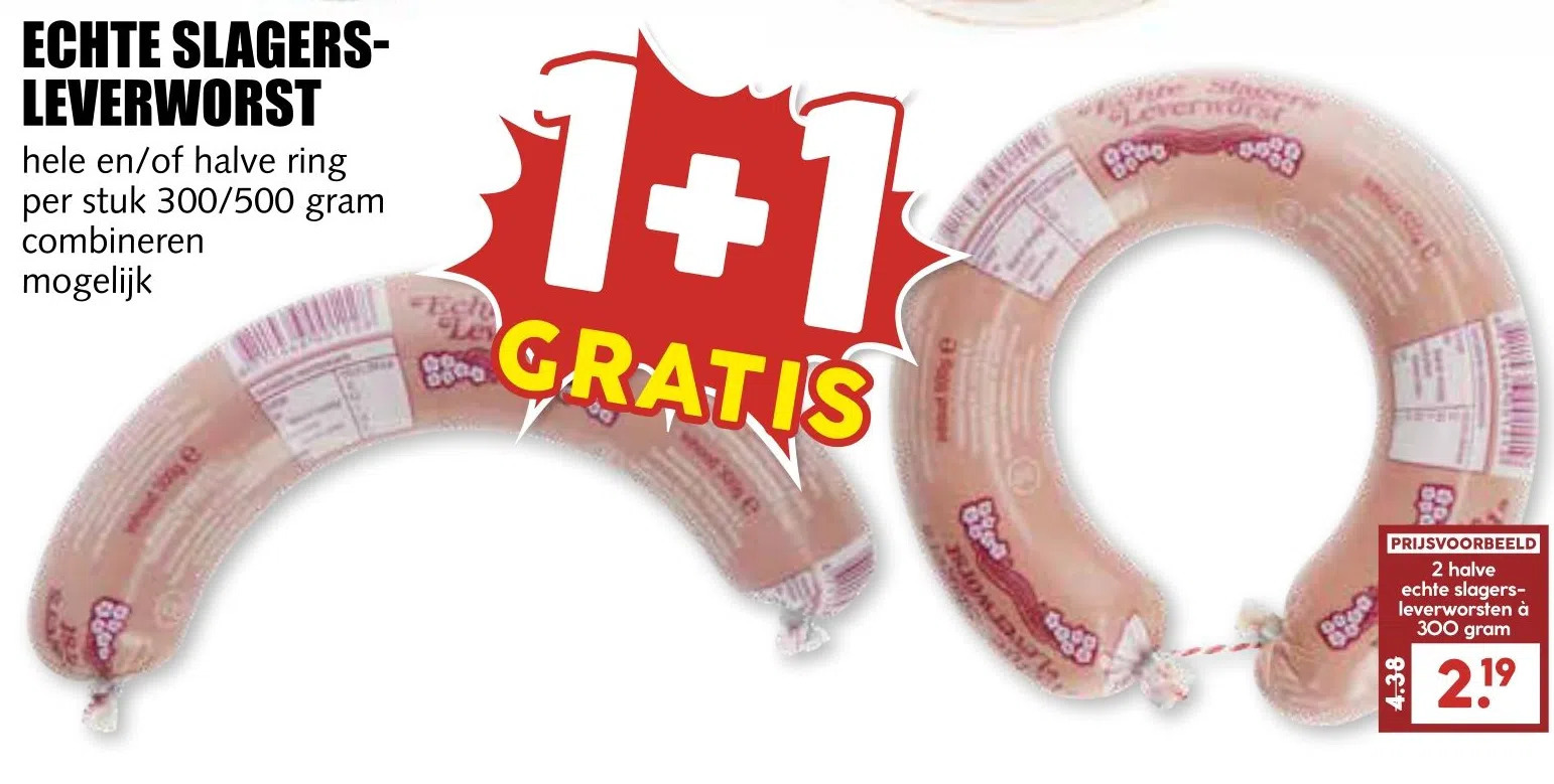 Echte slagers leverworst aanbieding bij MCD Supermarkt
