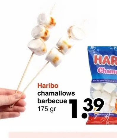 Haribo chamallows barbecue 175 gr aanbieding bij Wibra