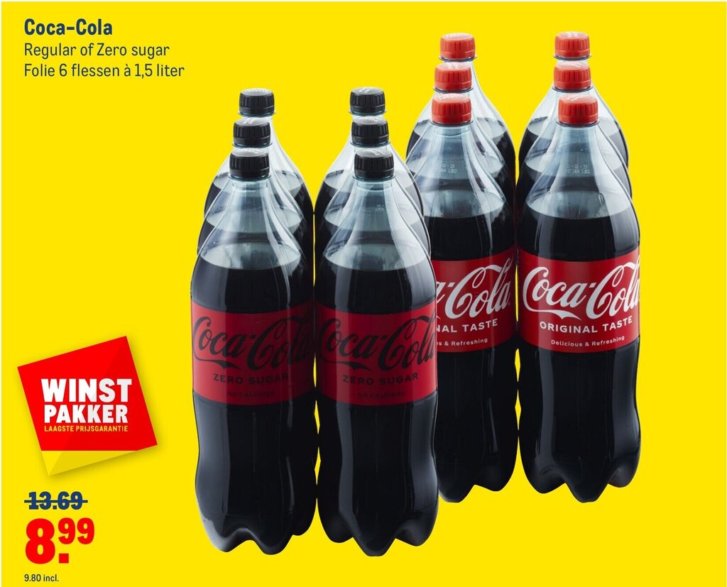 Coca-Cola Regular 6 flessen à 1,5 liter aanbieding bij Makro