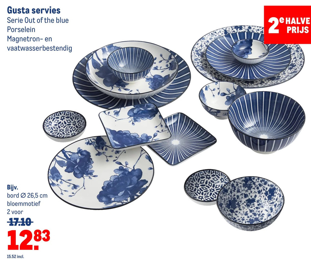 Gusta servies aanbieding bij Makro