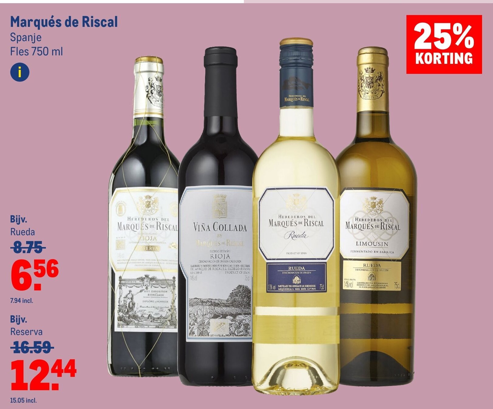 Marqués de Riscal rueda 750ML aanbieding bij Makro