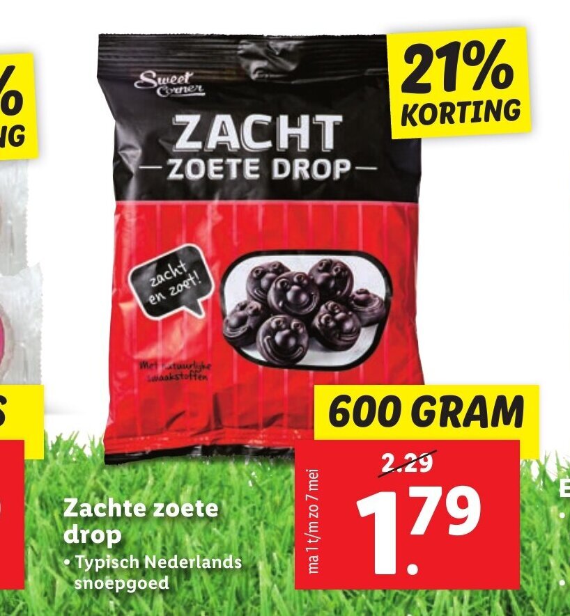 Zachte zoete drop 600 gram aanbieding bij Lidl