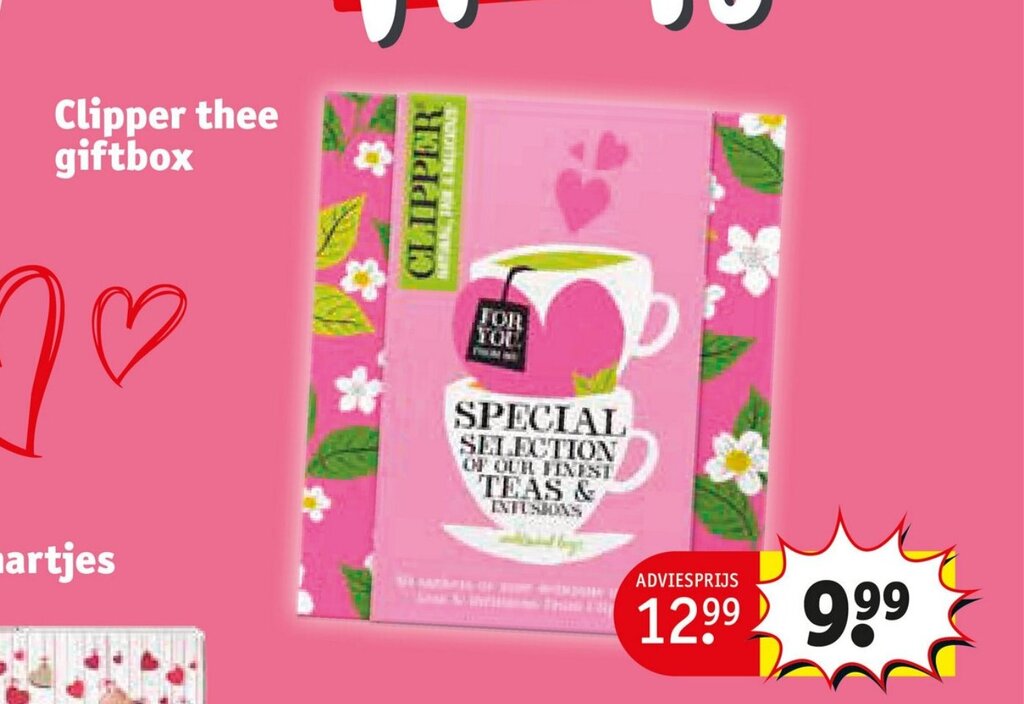 Clipper thee giftbox aanbieding bij Kruidvat