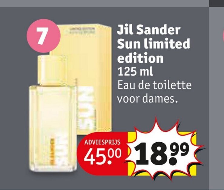 Jil Sander Sun limited edition 125 ml aanbieding bij Kruidvat