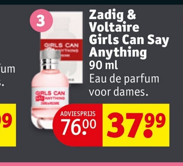Zadig & Voltaire Girls Can Say Anything 90 ml aanbieding bij Kruidvat