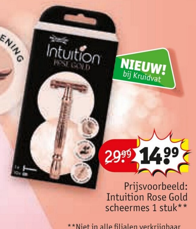 Intuition Rose Gold scheermes 1 stuk** aanbieding bij Kruidvat