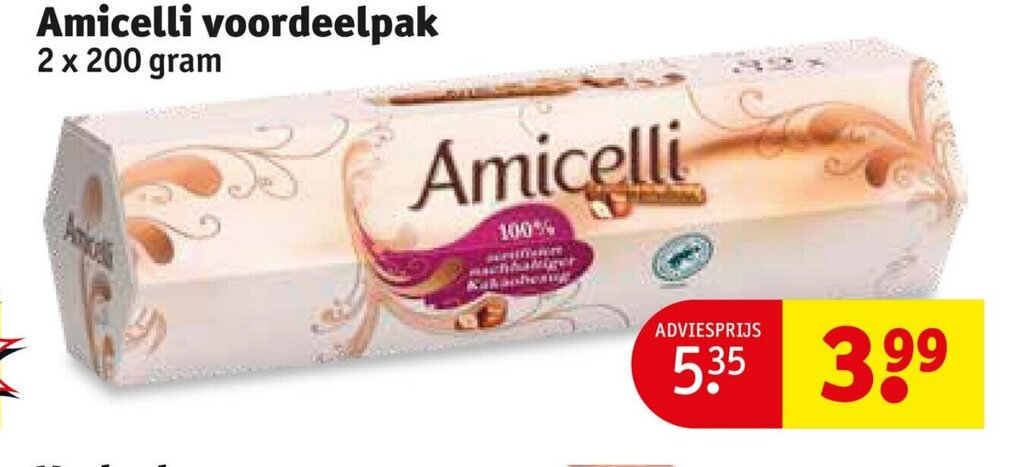 Amicelli voordeelpak 2 x 200 gram aanbieding bij Kruidvat