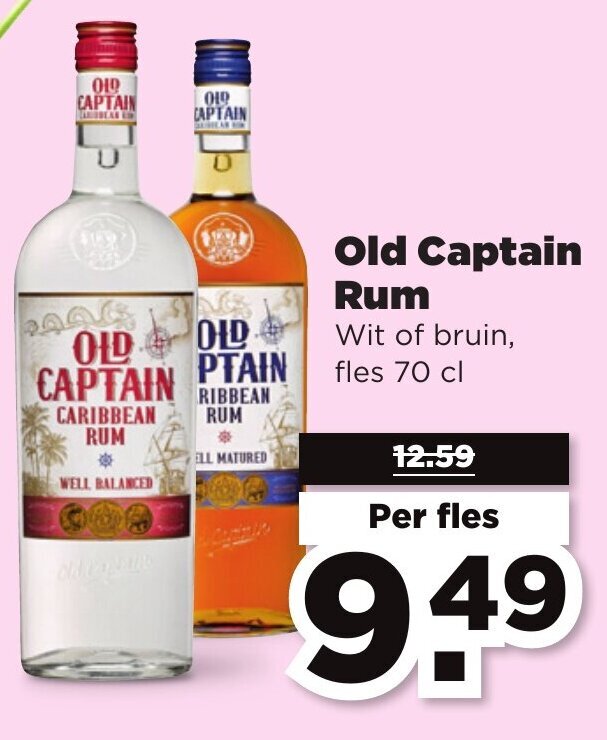 Old Captain Rum 70cl aanbieding bij PLUS