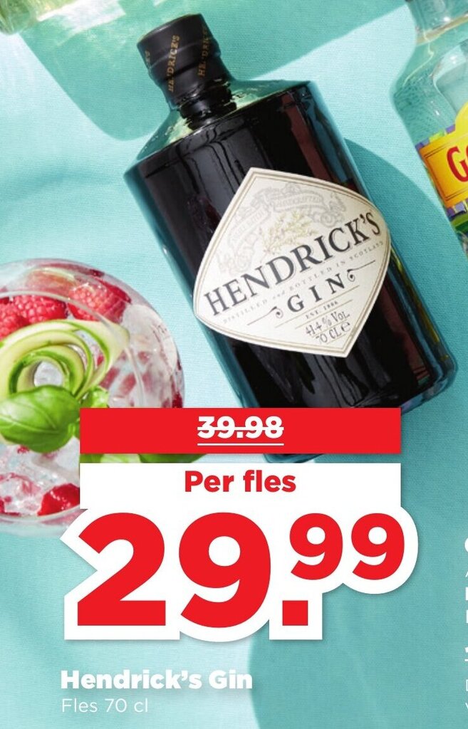 Hendrick's Gin Fles 70 cl aanbieding bij PLUS