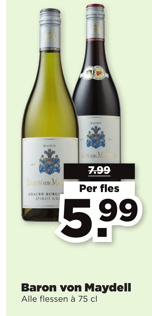 Baron von Maydell 75cl aanbieding bij PLUS