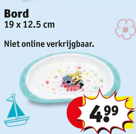 Bord 19 x 12.5 cm aanbieding bij Kruidvat