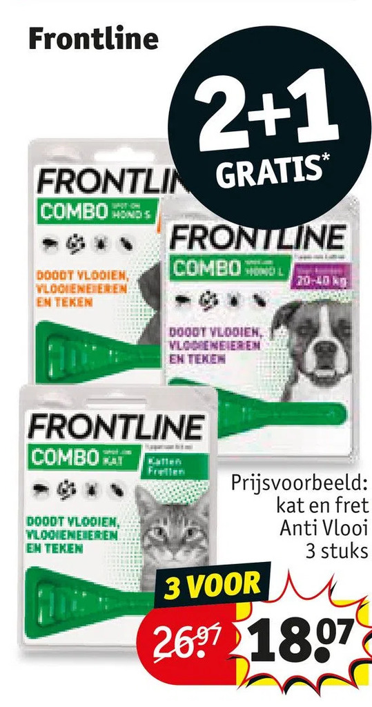 Frontline 2+1 GRATIS* aanbieding bij Kruidvat