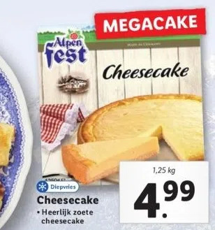 Diepvries cheesecake aanbieding bij Lidl