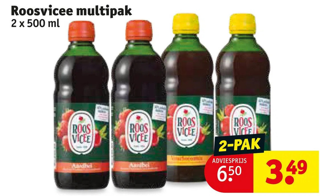 Roosvicee multipak 2 x 500 ml aanbieding bij Kruidvat
