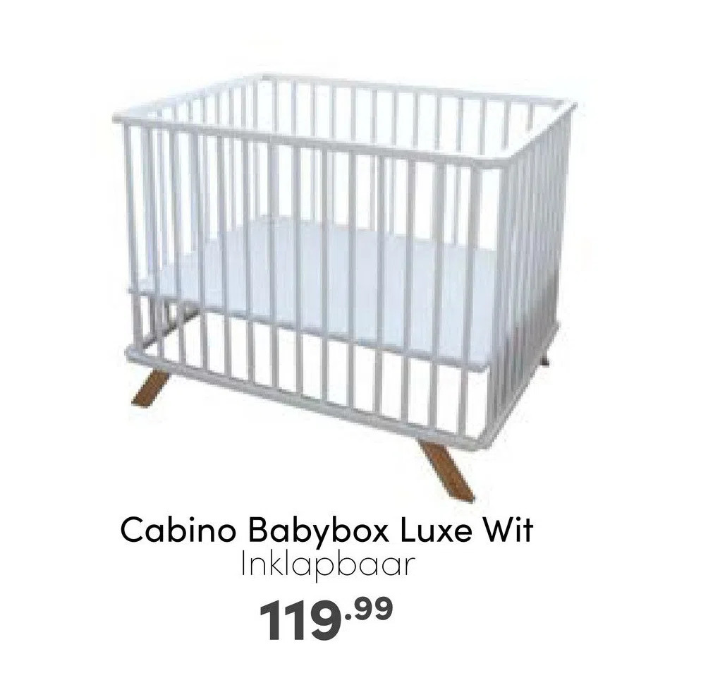 Cabino babybox luxe wit inklapbaar aanbieding bij Prenatal